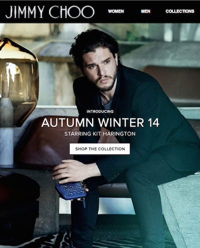 Jimmy Choo taps Kit Harington for ad campaign to reach male consumers ...